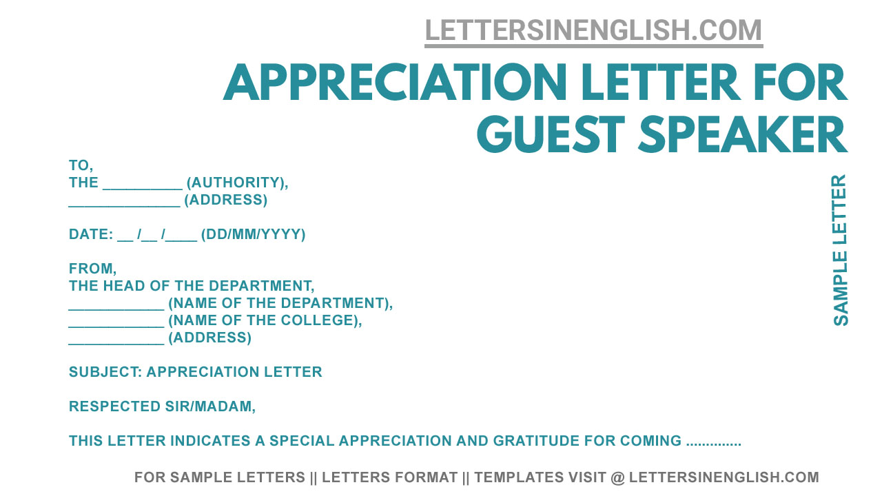 Appreciation Letter For Guest Speaker Sample Thank You Letter For appreciation-letter-for-guest-speaker-sample-thank-you-letter-for