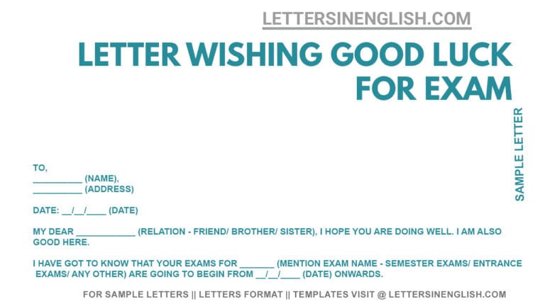 Good Luck Letter to Students - Sample Good Luck Letter to Students from ...