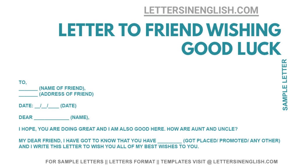 Good Luck Letter to Students - Sample Good Luck Letter to Students from ...