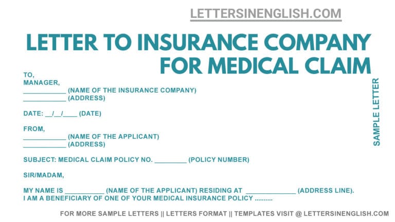 Health Insurance Claim Application Letter - Sample Application Letter ...