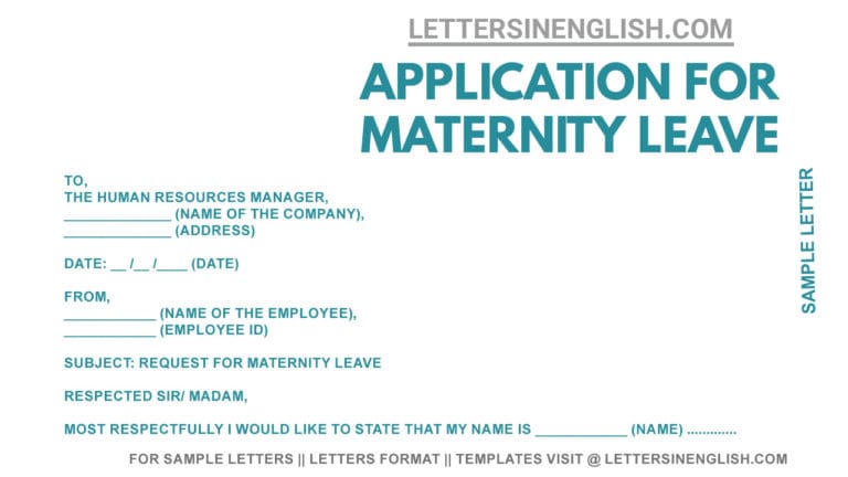 Maternity Leave Application for Teacher - Sample Maternity Leave ...