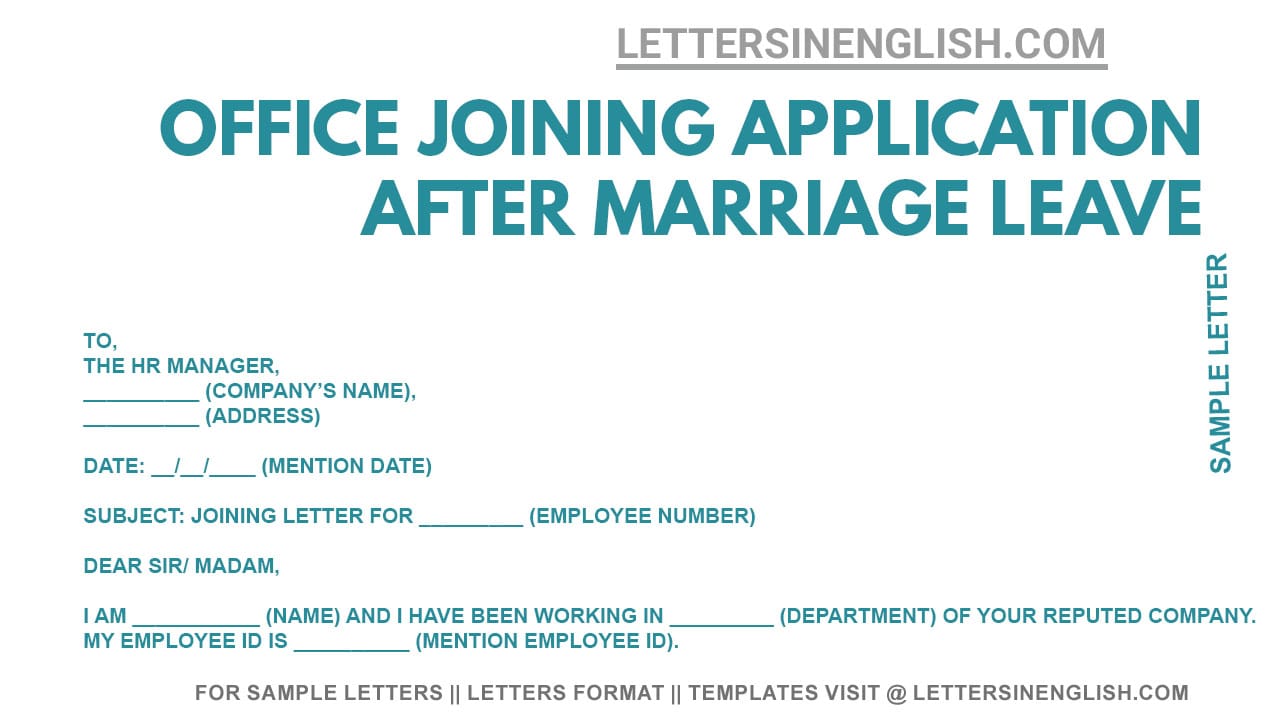 Duty Joining Letter After Medical Leave - Sample Letter of Joining Duty ...