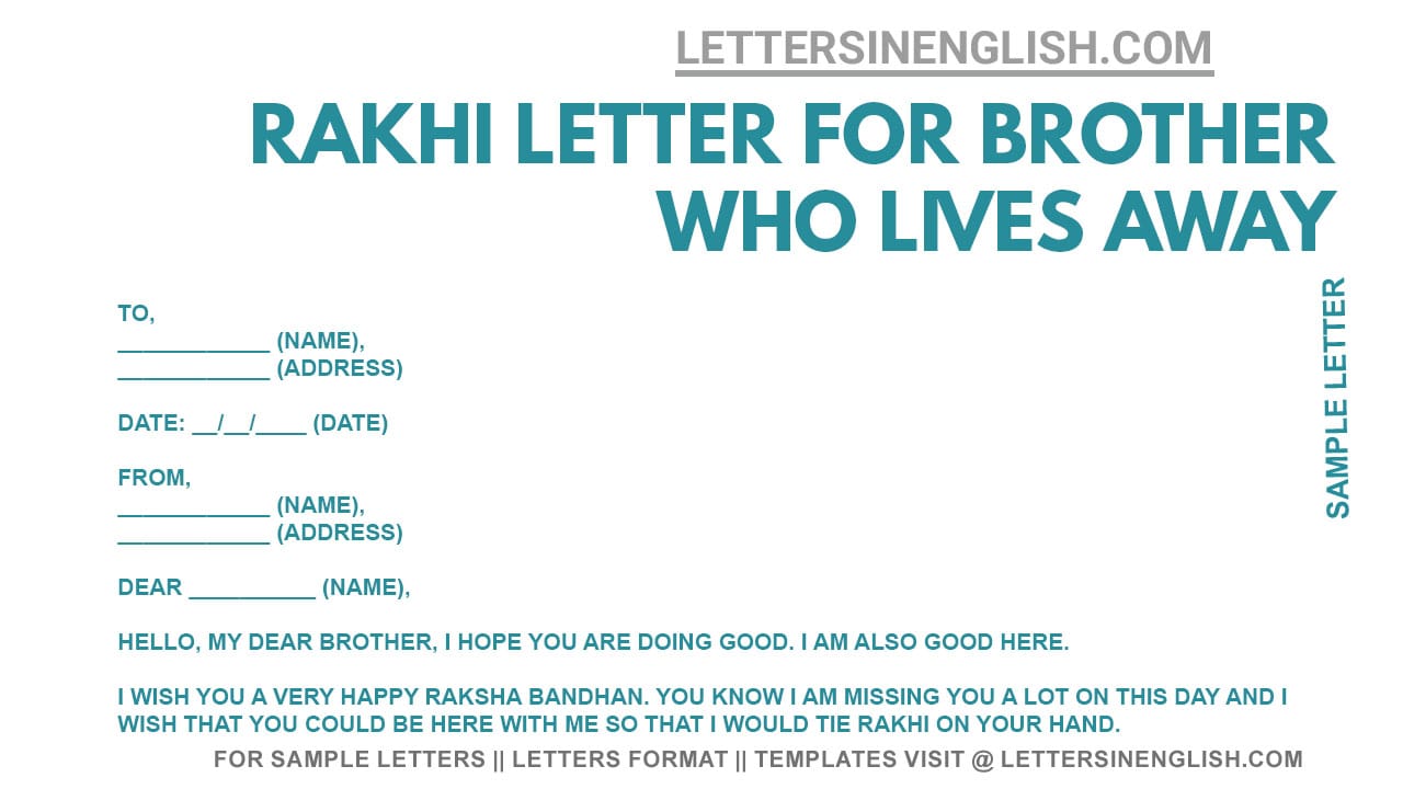 Rakhi Letter for Long Distance Brother - Sample Letter for Wishing ...