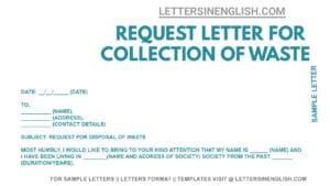Request Letter for Collection of Waste - Sample Request Letter for ...
