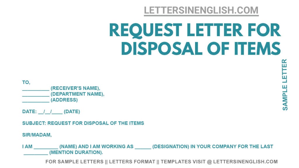 Request Letter for Disposal of Items - Sample Letter Requesting to ...