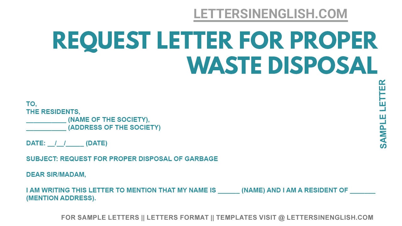 Request Letter for Disposal of Items - Sample Letter Requesting to ...