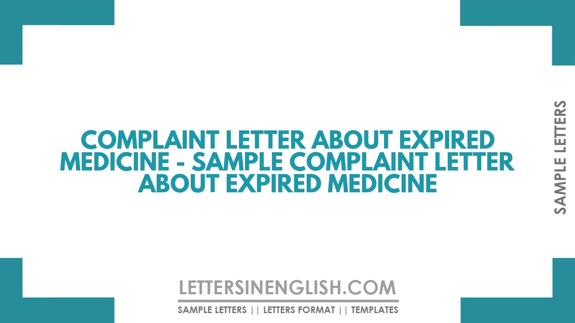 Complaint Letter About Expired Medicine Sample Complaint Letter About 