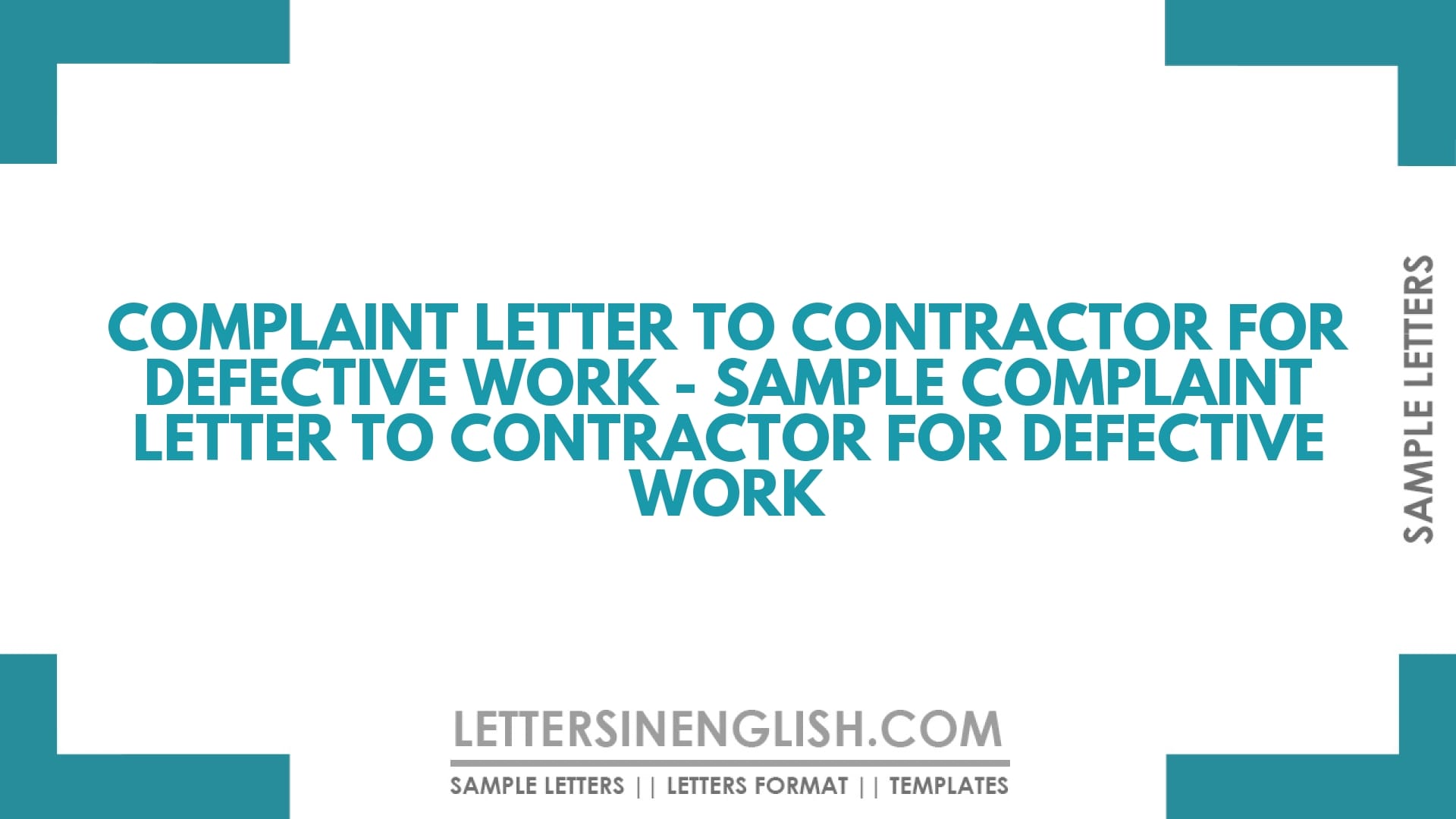 Complaint Letter To Contractor For Defective Work Sample Complaint complaint-letter-to-contractor-for-defective-work-sample-complaint