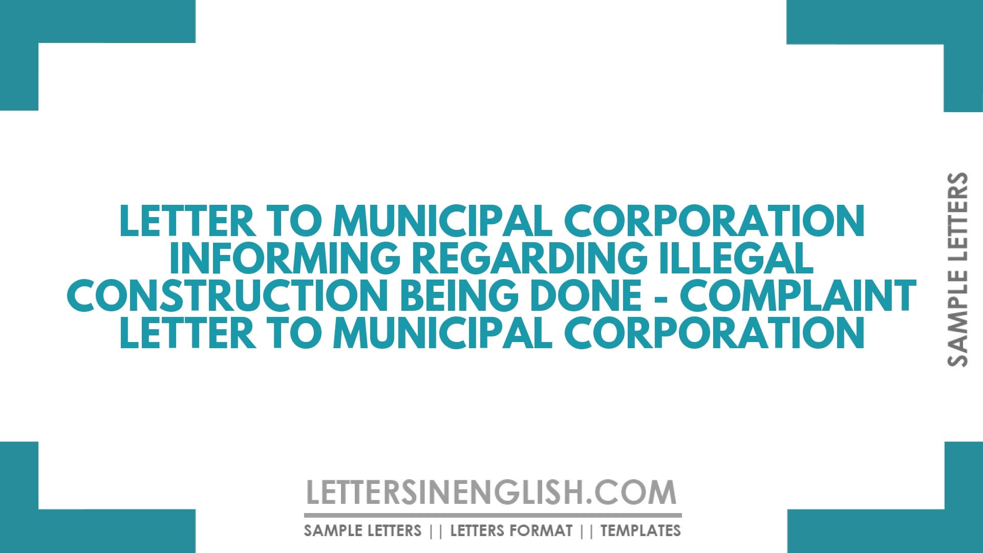 Letter To Municipal Corporation Informing Regarding Illegal letter-to-municipal-corporation-informing-regarding-illegal
